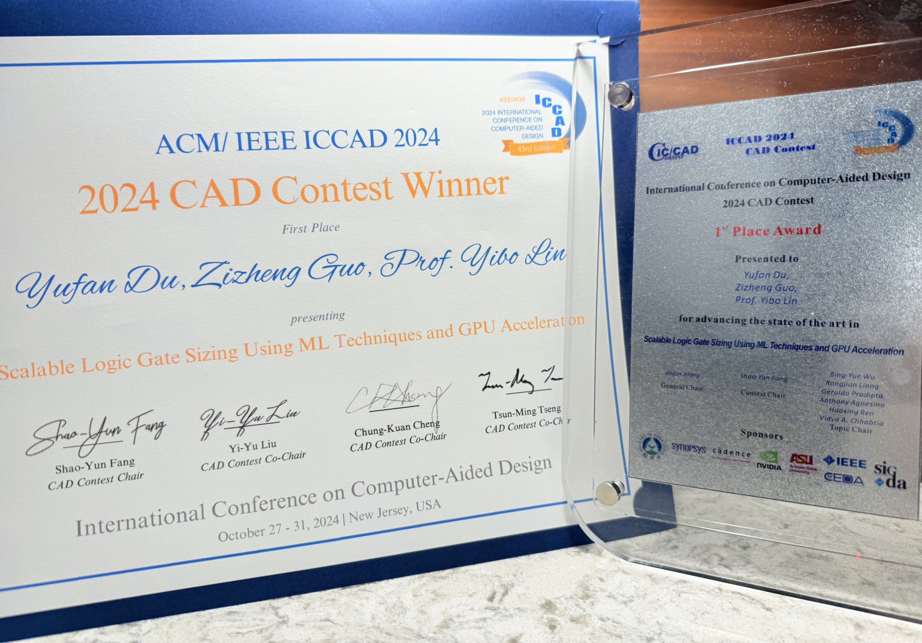 Zizheng's team won the First Place in the 2024 ICCAD CAD contest ...